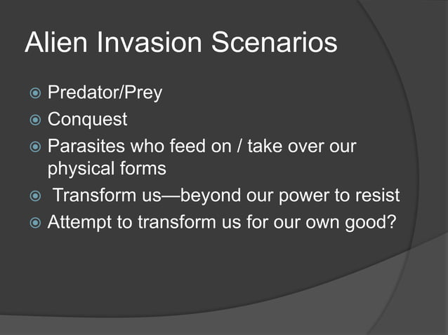 The War of the Worlds and Alien First Contact in SF | PPT