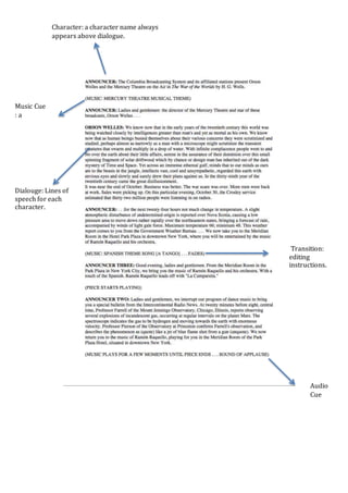 War of the world script structure | PDF