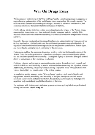 War On Drugs Essay.pdf | Political Issues & policy | Politics