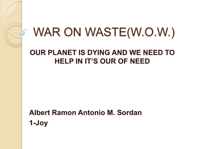 War on waste | PPTX