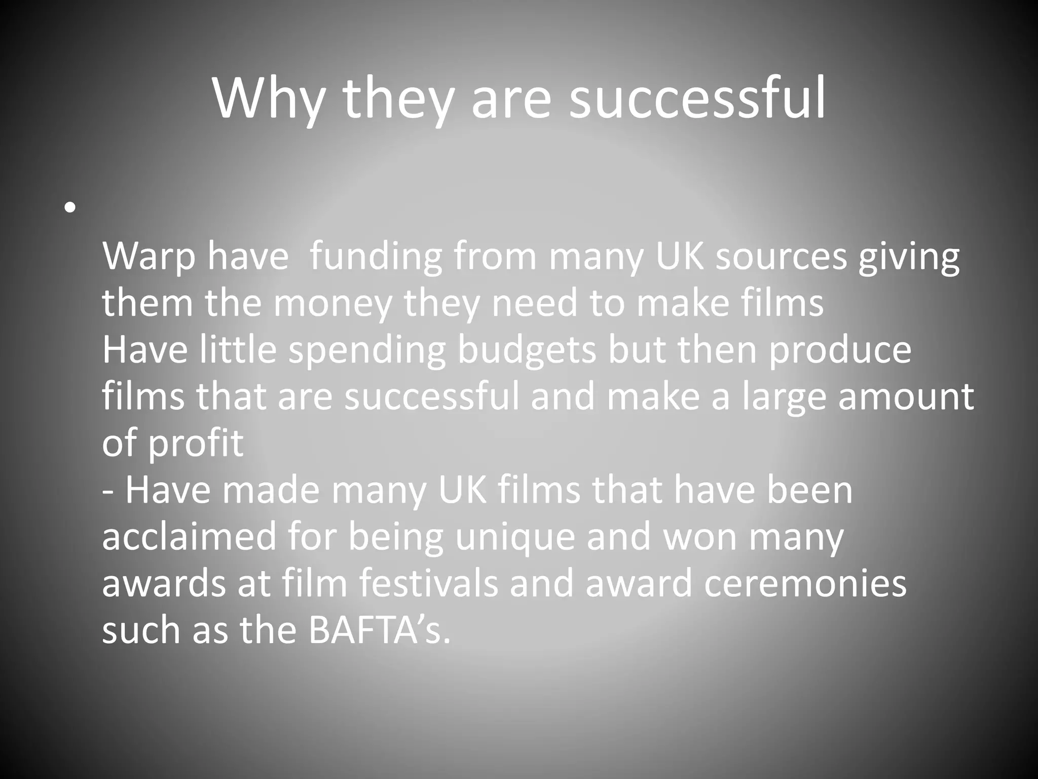 Warp Films | PPTX | Media Industry | Industries