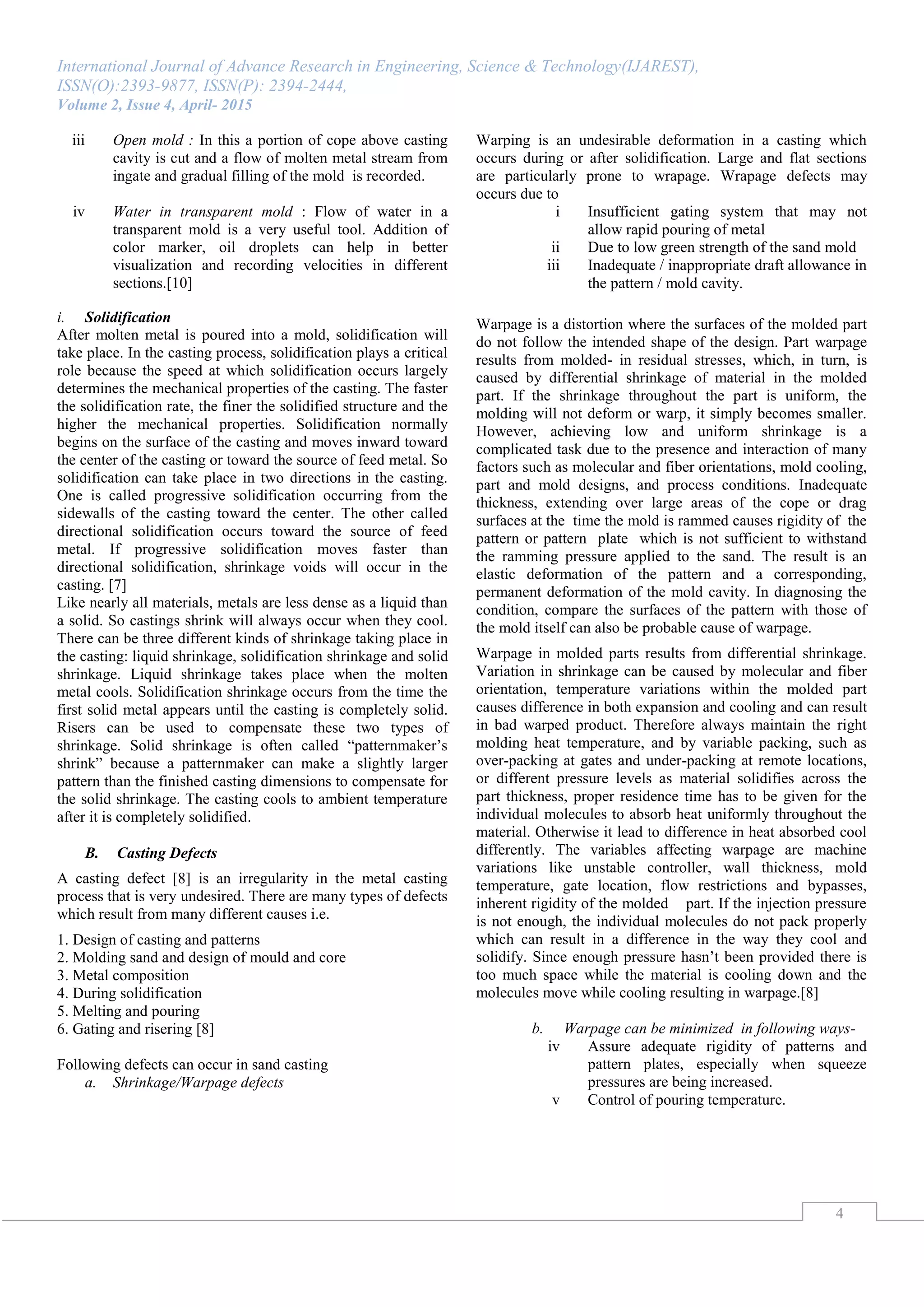 Warpage in casting a review | PDF