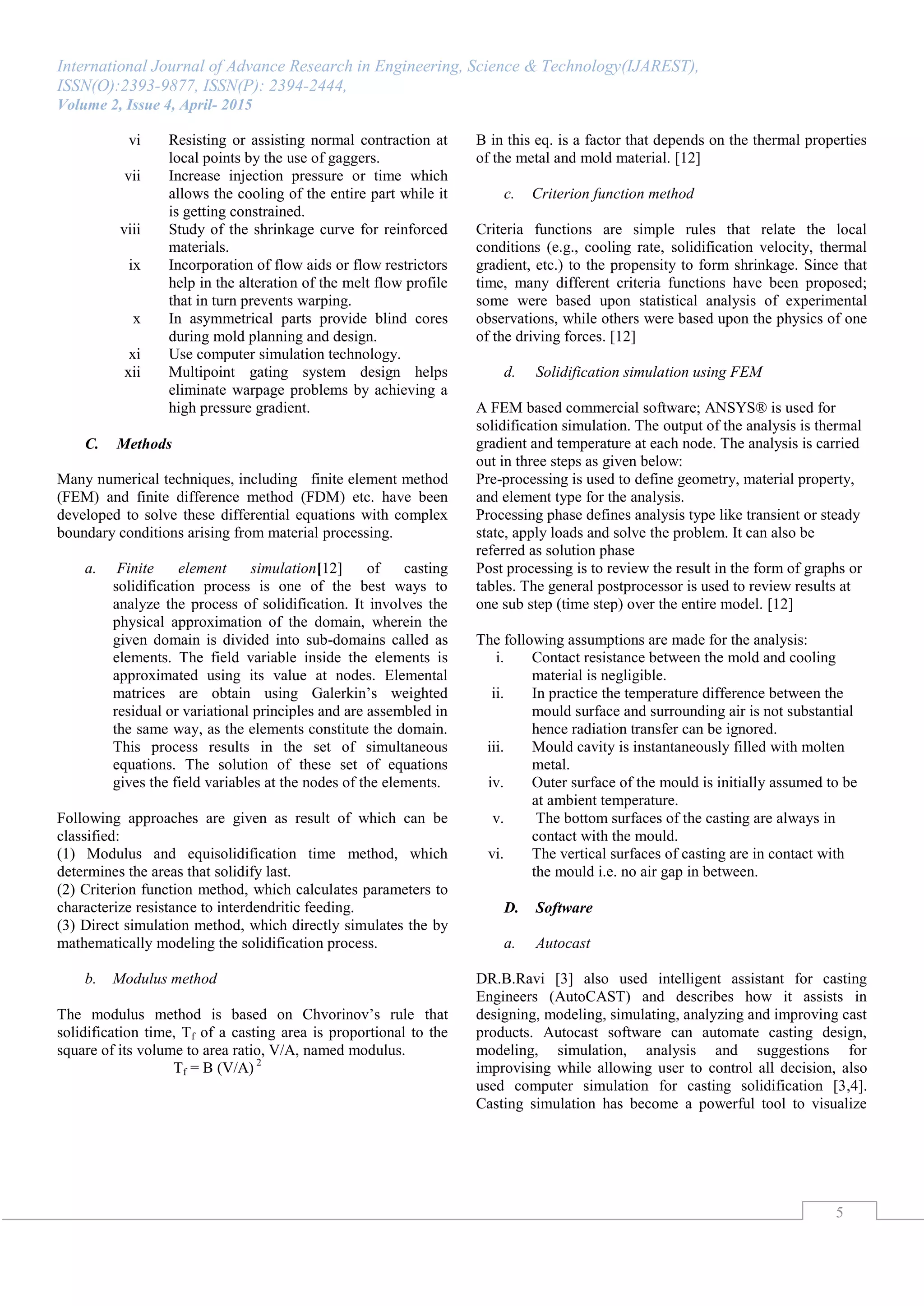 Warpage in casting a review | PDF