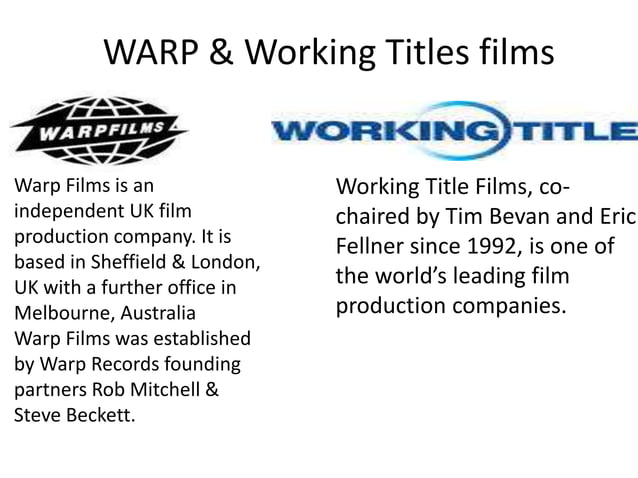 Working Titles VS WARP | PPT