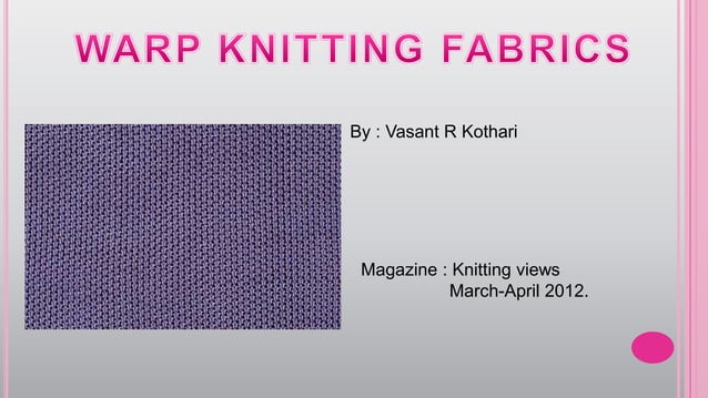 Warp knitting working process. | PPT