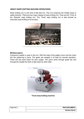 Warp knitting module | PDF