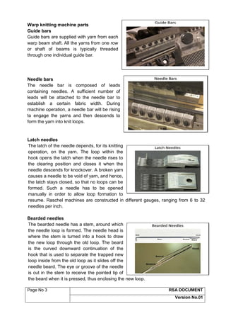 Warp knitting module | PDF