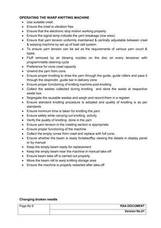 Warp knitting module | PDF