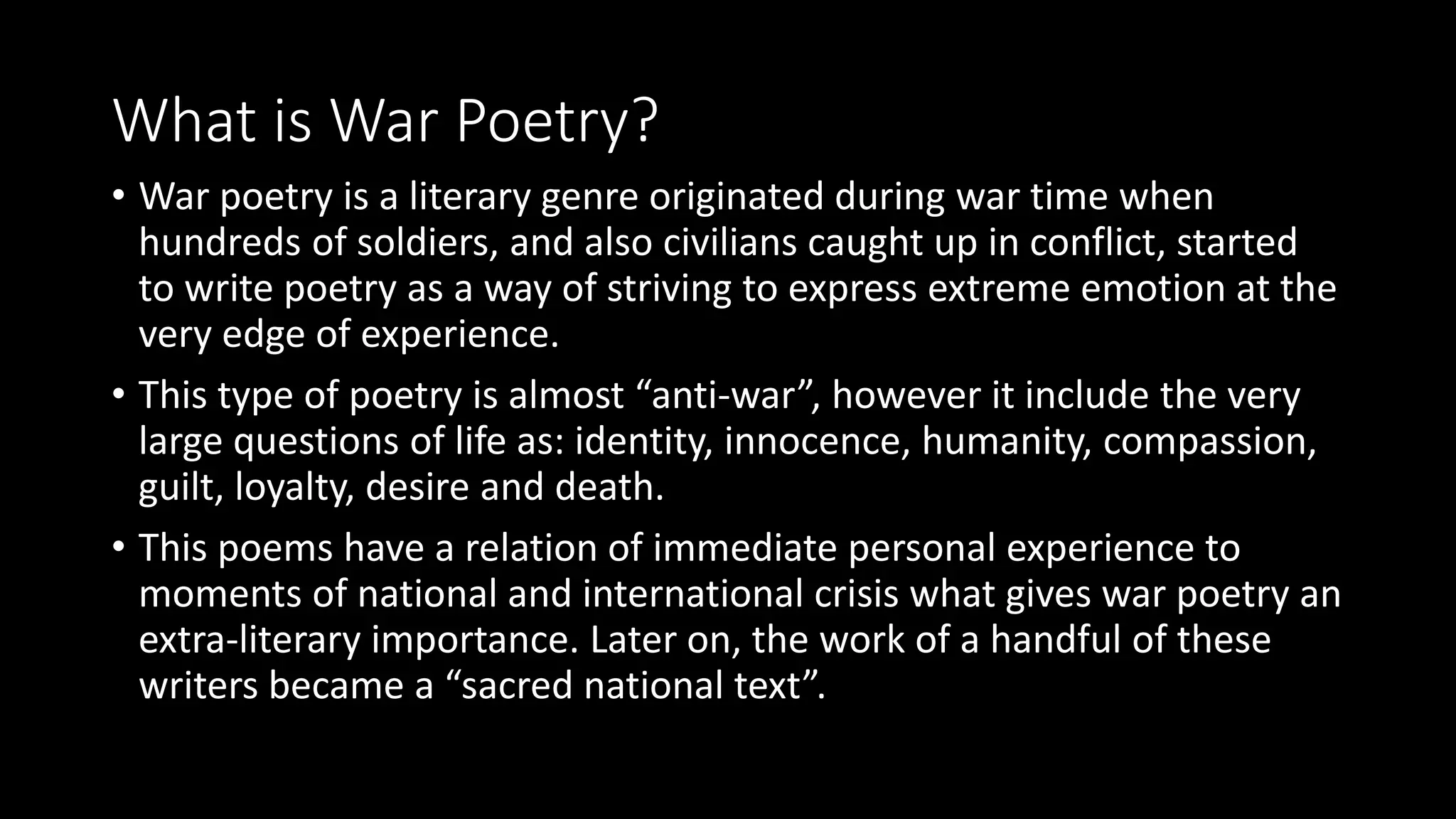 War Poetry | PPTX