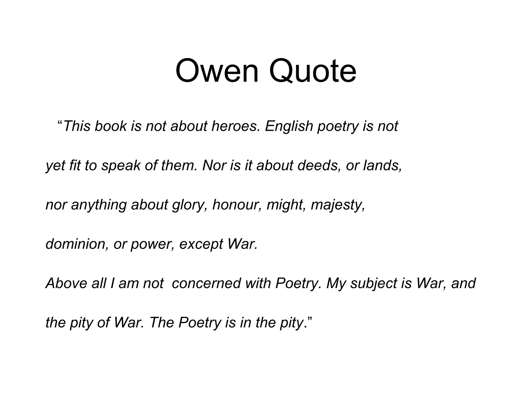 War poetry brooke, sassoon, owen | PPT