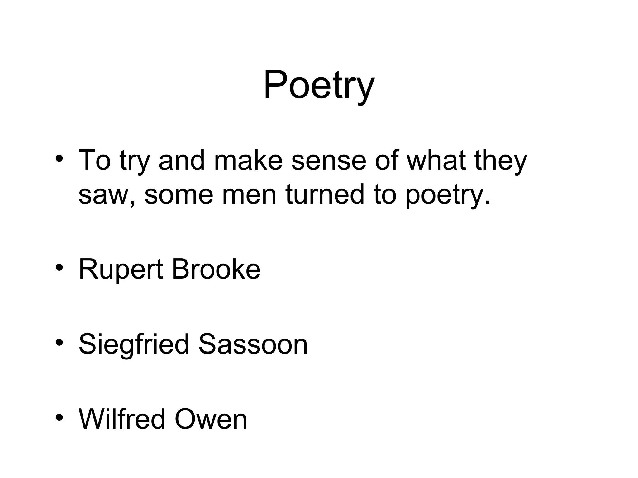War poetry brooke, sassoon, owen | PPT