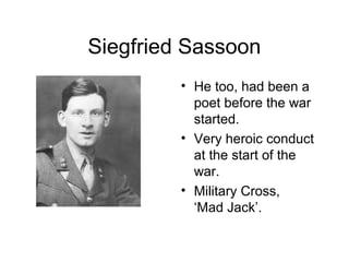 War poetry brooke, sassoon, owen | PPT