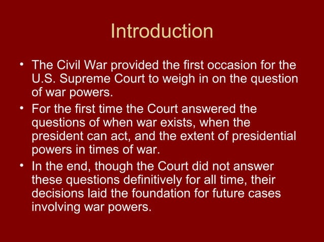 War Powers in Action: The American Civil War | PPT