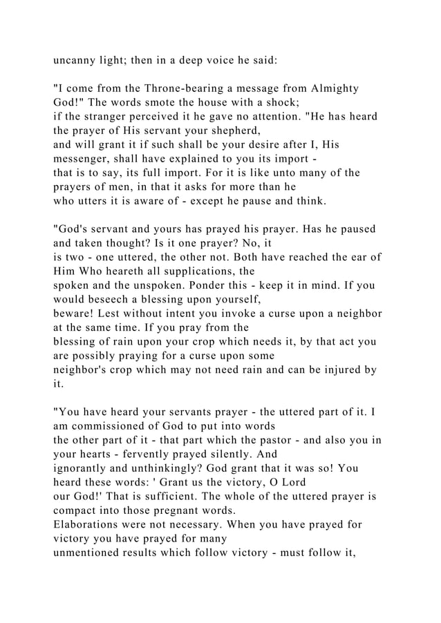War Prayer By Mark Twain (1835 – 1910) .docx | Religious (Music and ...