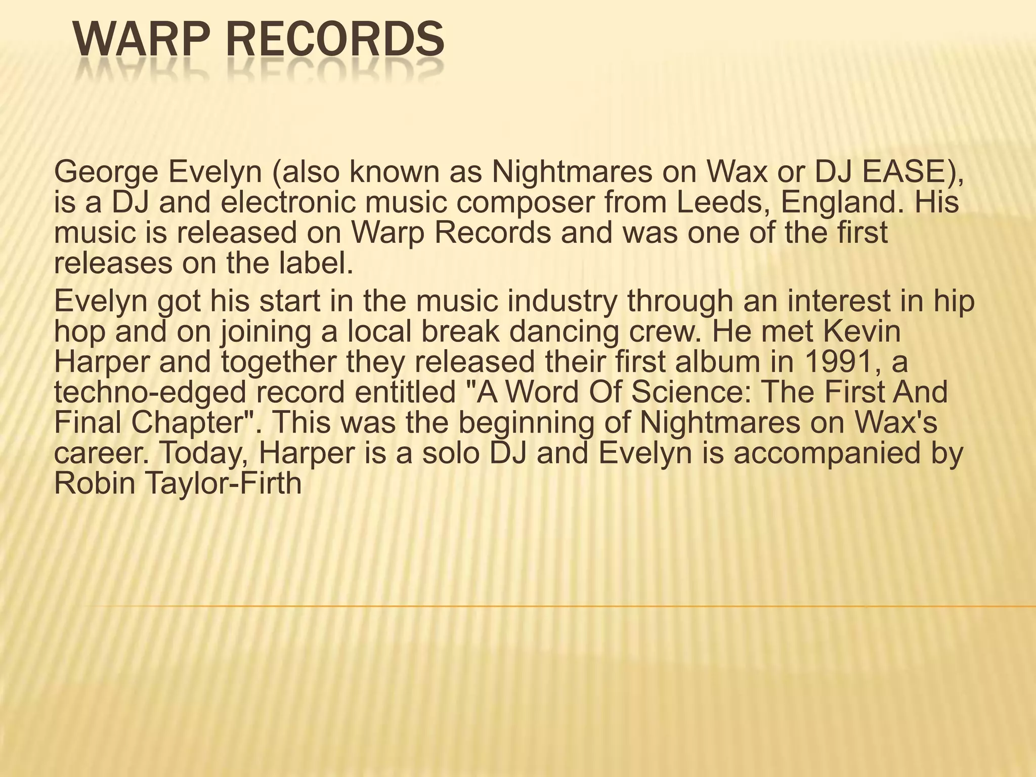 Warp records | PPTX