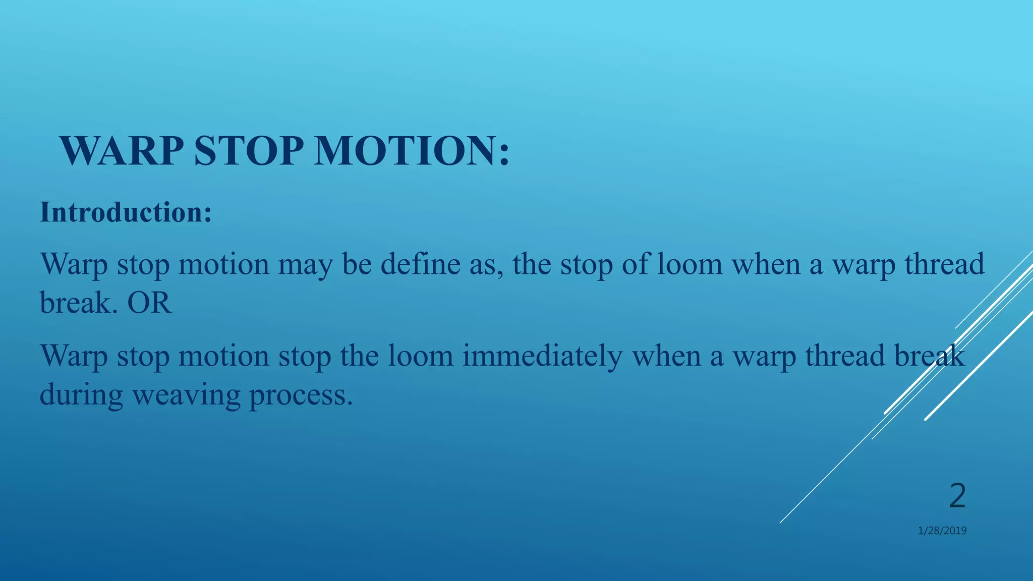 Warp stop motion | PPTX