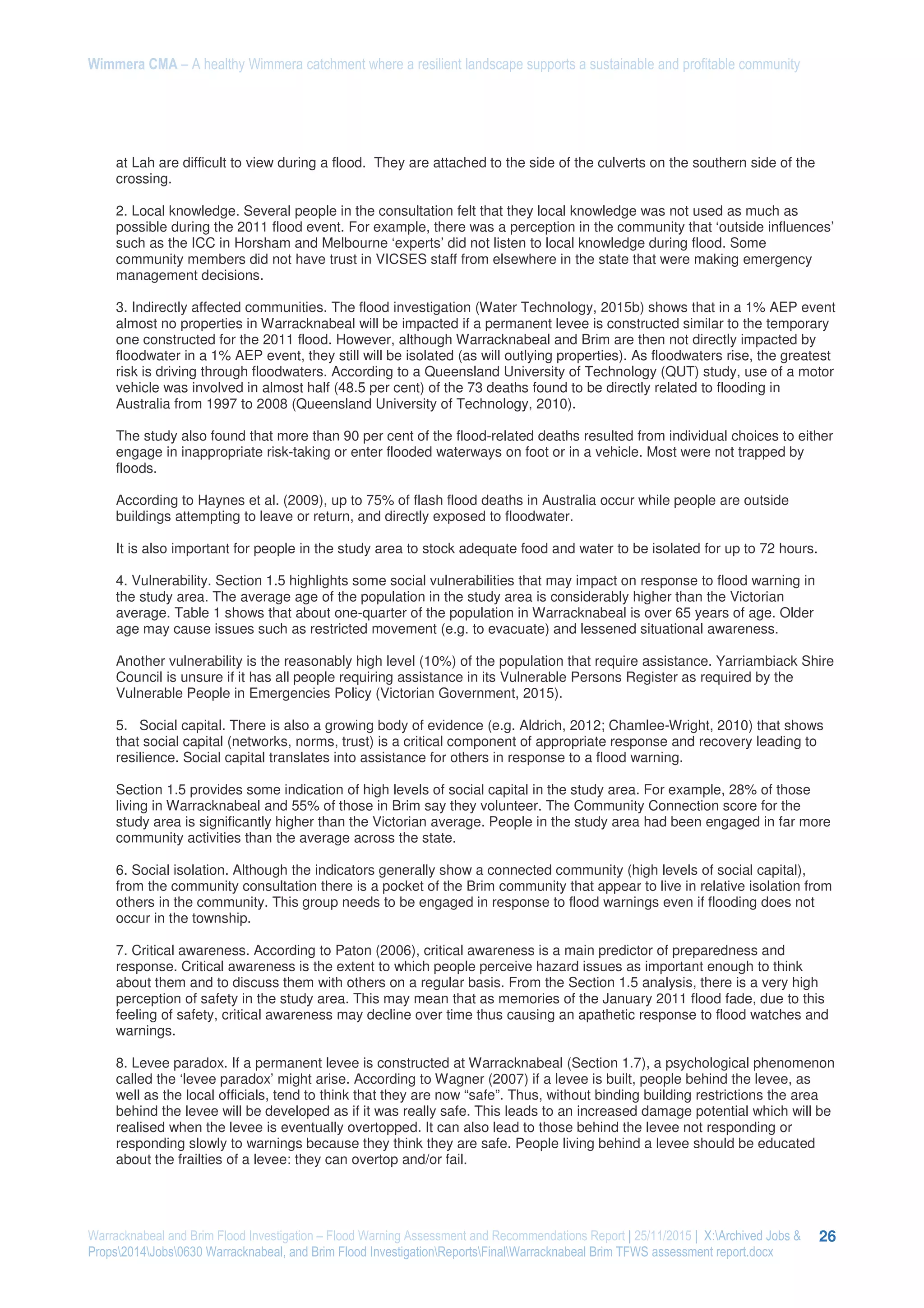 Example of a Total Flood Warning System Assessment | PDF