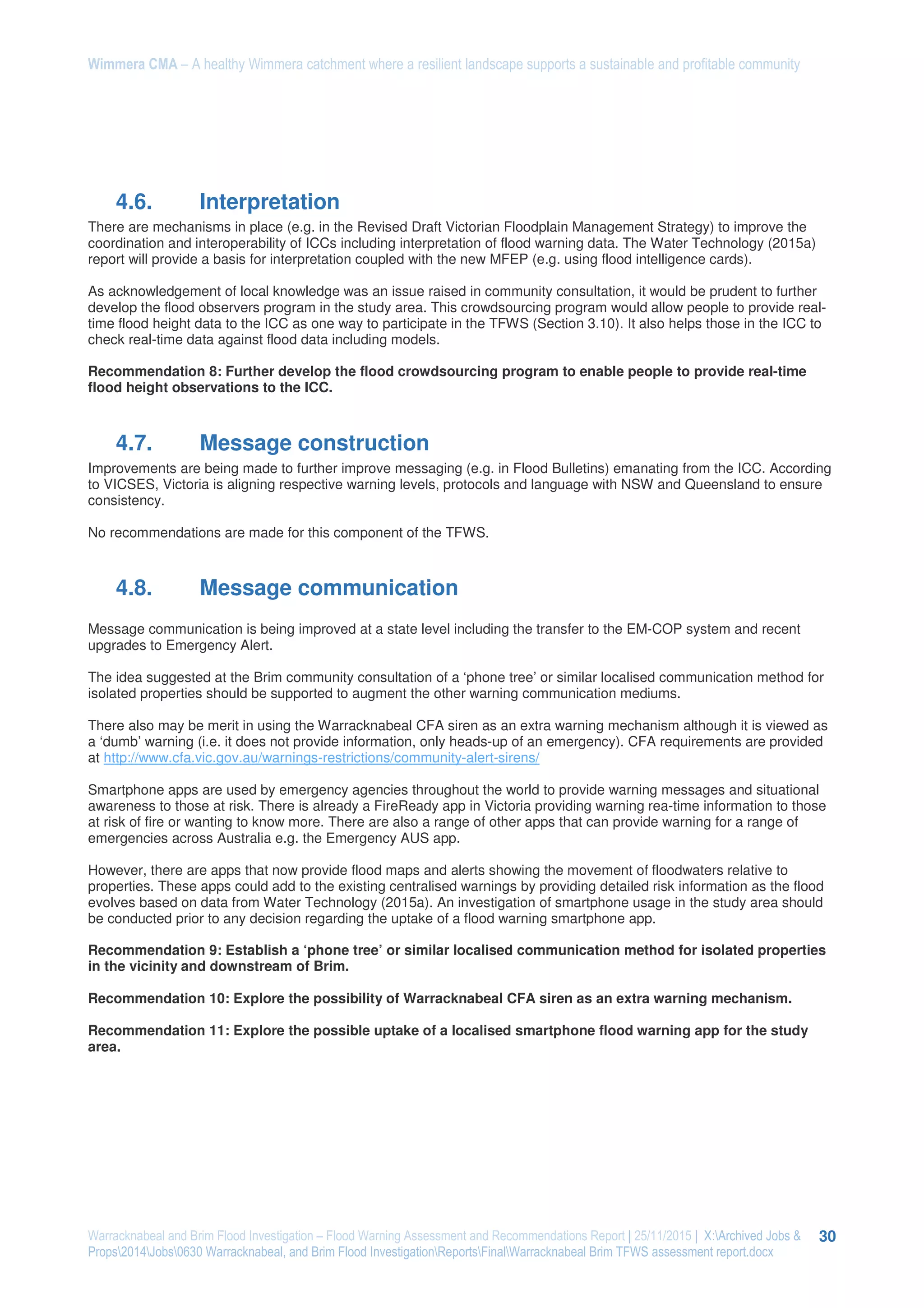 Example of a Total Flood Warning System Assessment | PDF