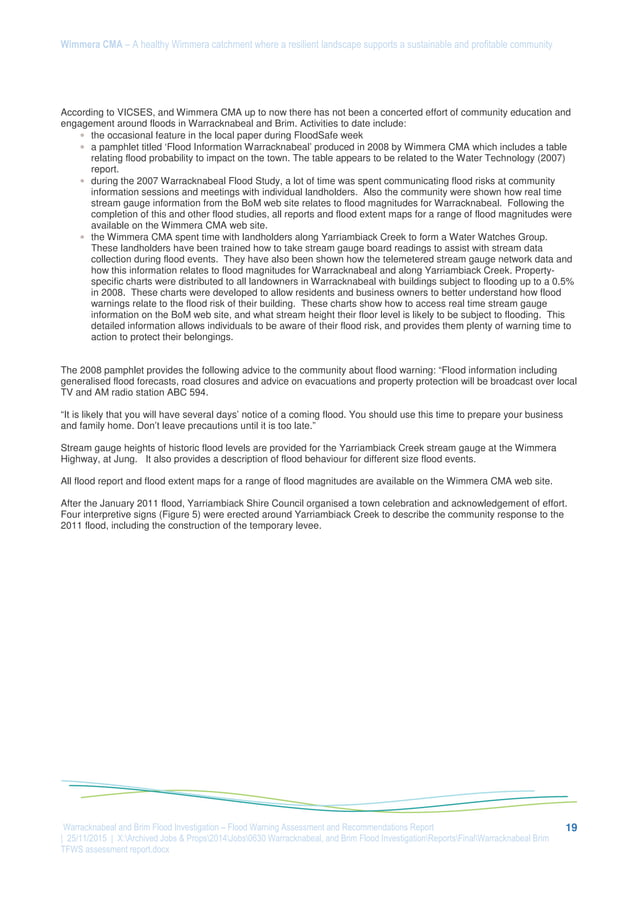 Example of a Total Flood Warning System Assessment | PDF