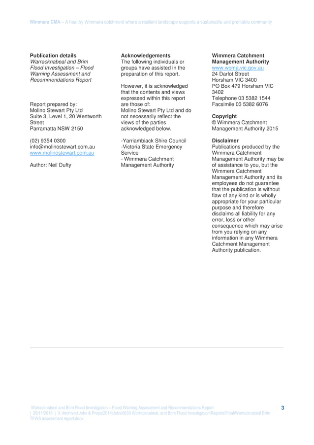 Example of a Total Flood Warning System Assessment | PDF