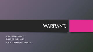 Warrants in India | PPTX