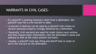 Warrants in India | PPTX