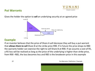 Warrants Presentation - Vunani Private Clients | PPT