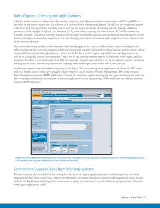 Infosys – Automobile Warranty Management System | Process | PDF