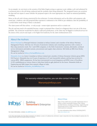 Infosys – Automobile Warranty Management System | Process | PDF