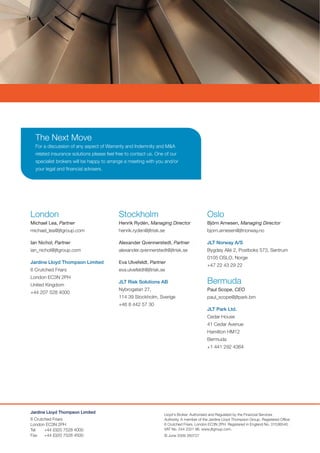 Warranty Indemnity Jlt Capabilities | PDF | Motor Insurance | Insurance