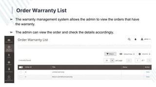 Warranty Management System for Magento 2 | PPTX