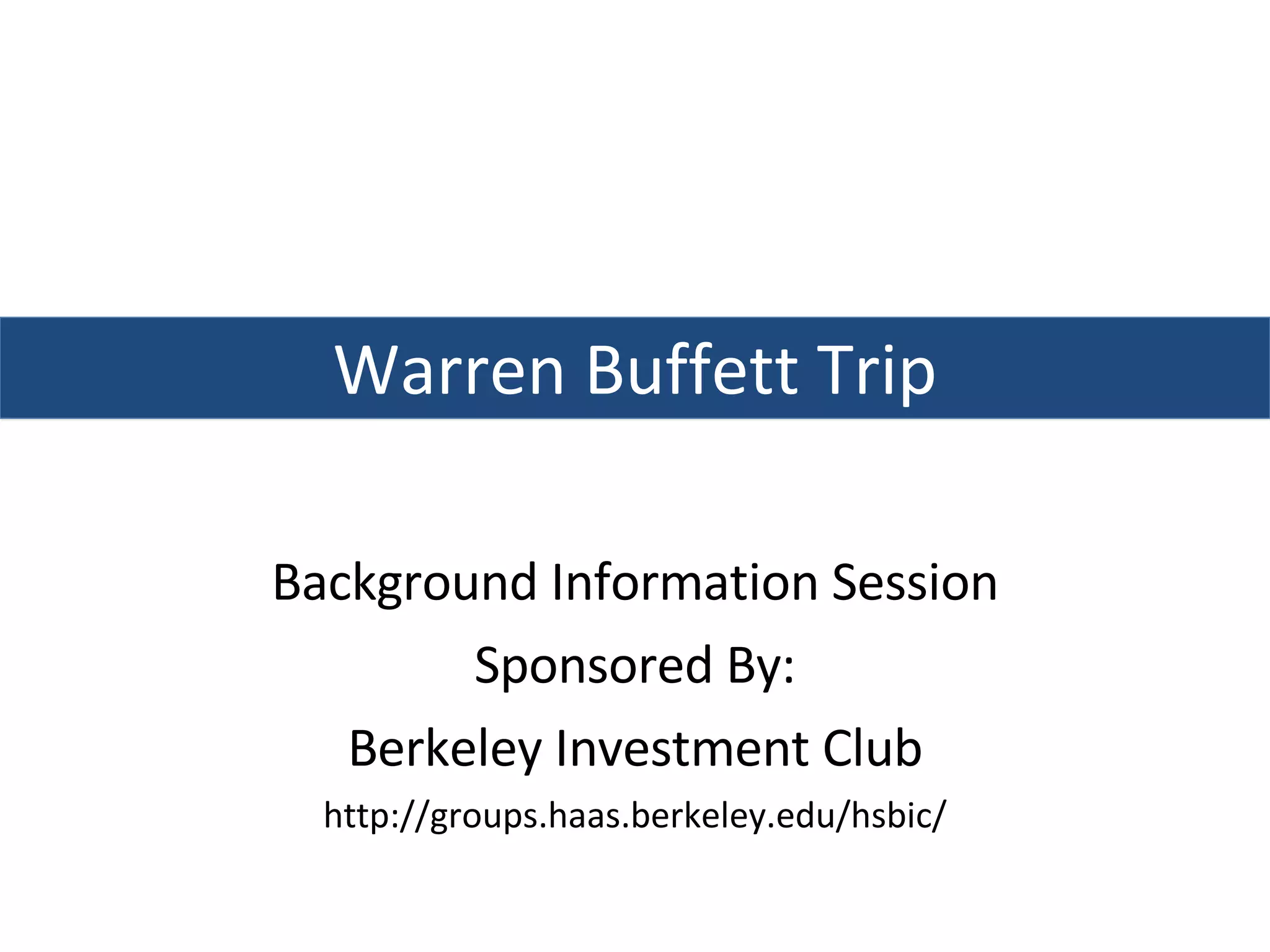 Warren Buffett Presentation | PPT