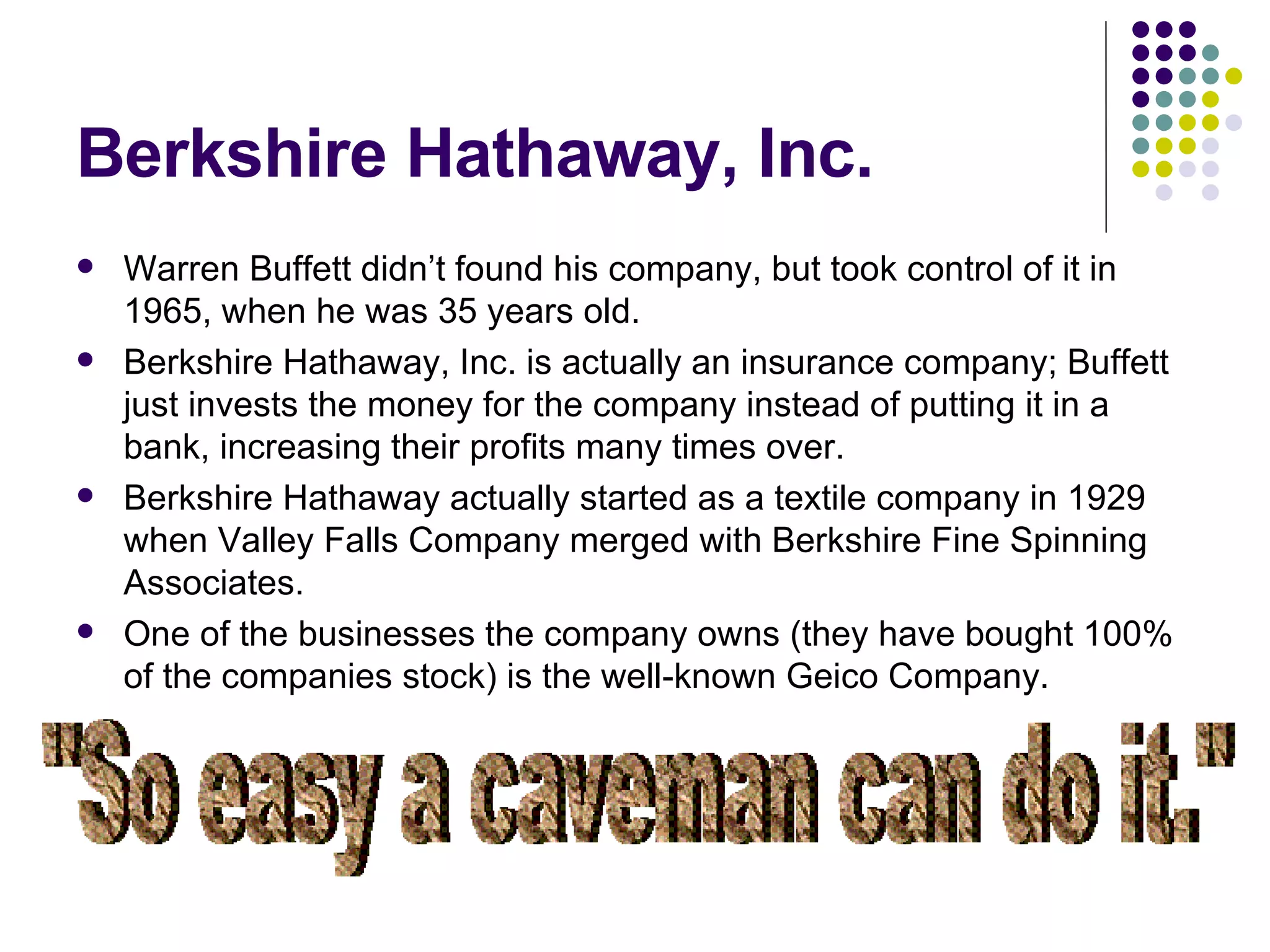 Warren Buffett Slideshow | PPT
