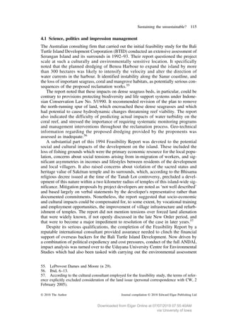 Sustaining the unsustainable? Environmental impact assessment and ...