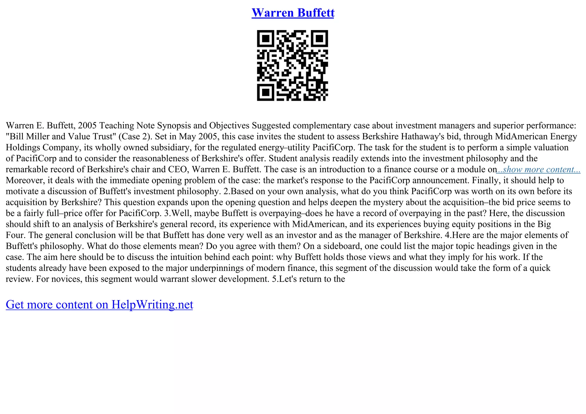 Warren Buffett | PDF