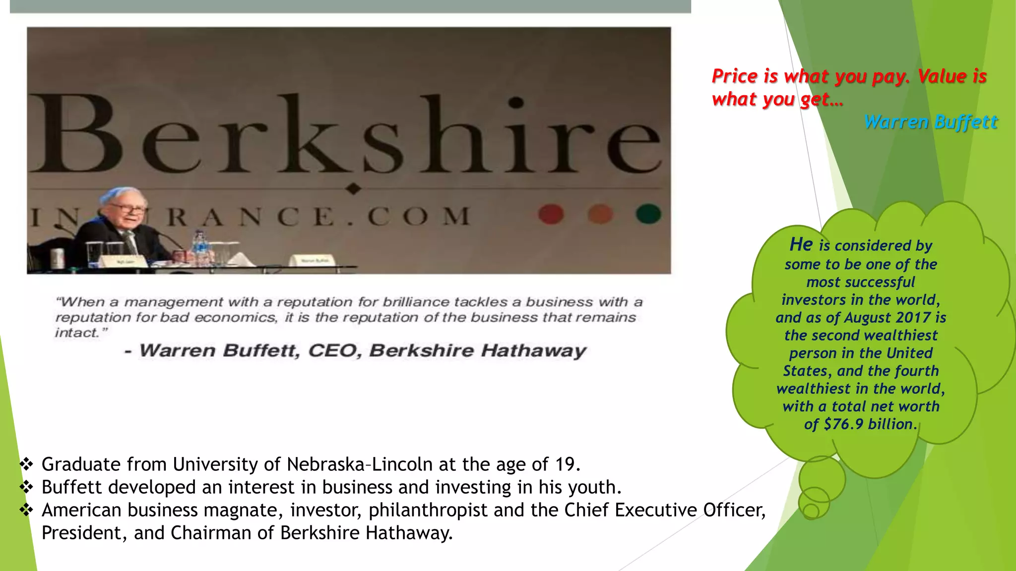 Warren Buffett :A Businessman, A Leader | PPT