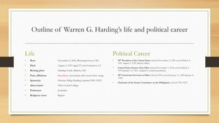 Warren G. Harding (1865-1923) | PPTX