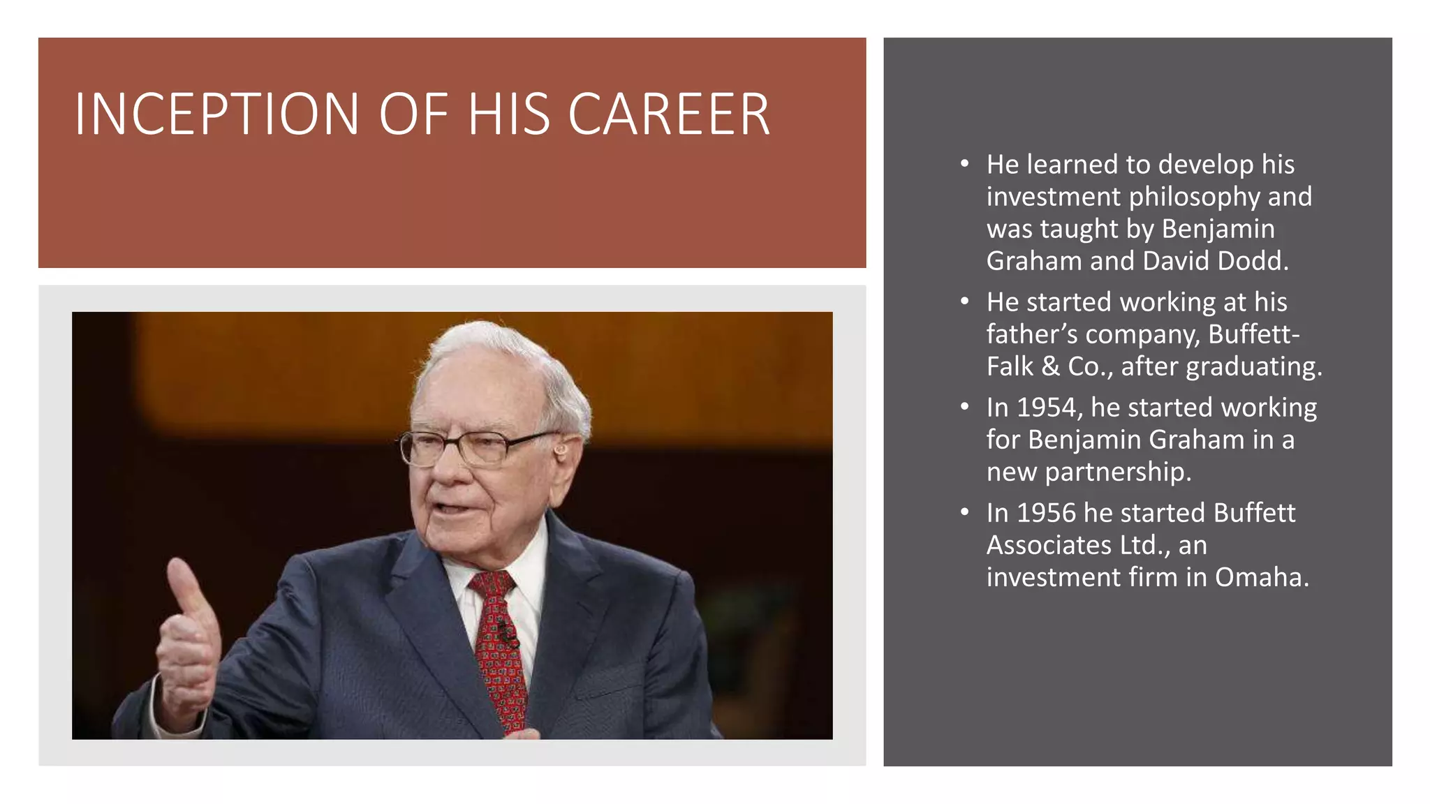 Success Story Of Mr. Warrenn buffett | PPTX | Stocks and Bonds | Personal Investing