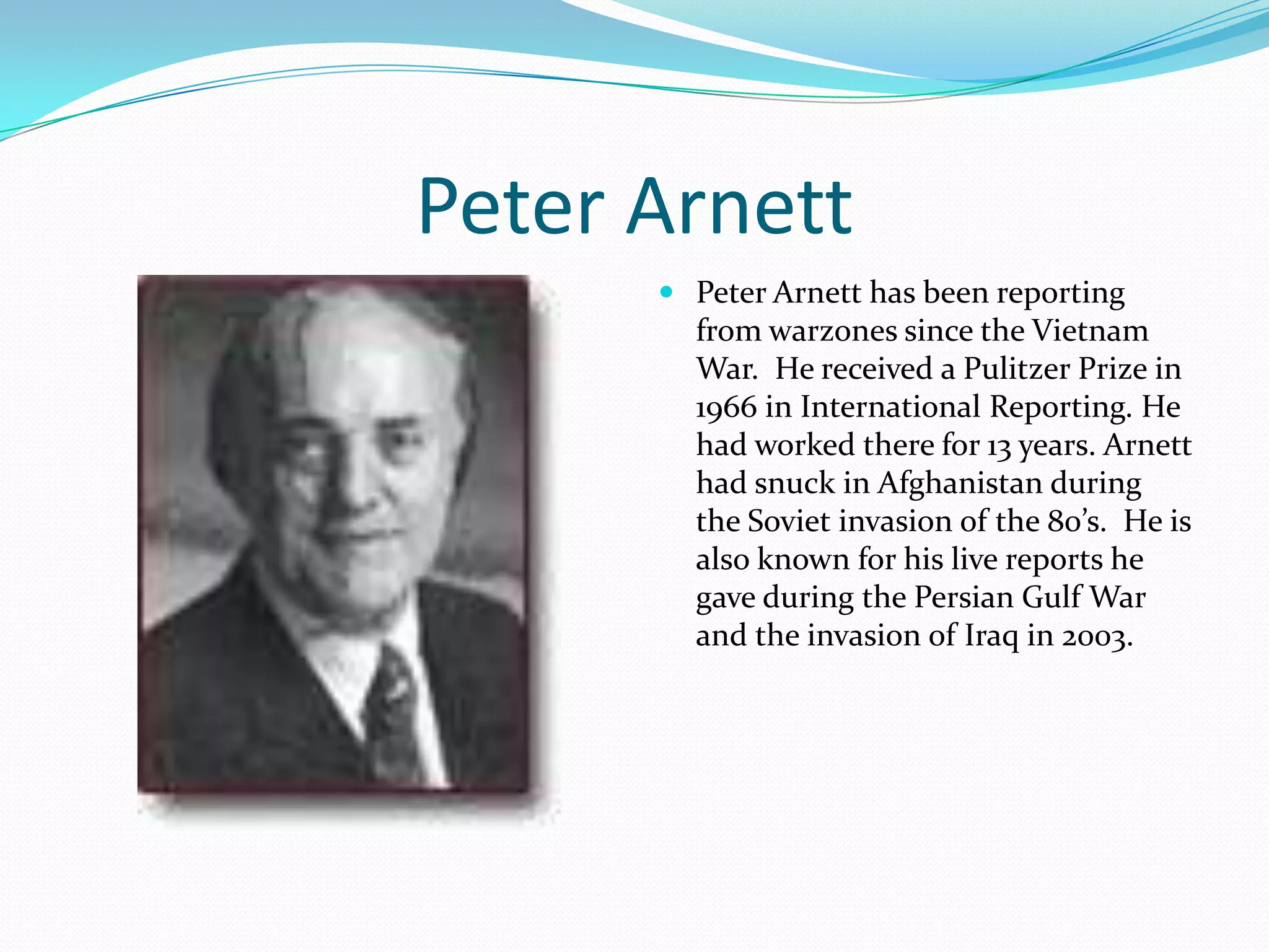 War reporters throughout the ages | PPT