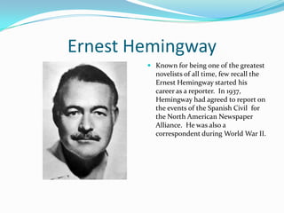 War reporters throughout the ages | PPT