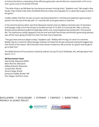 Warriors capture region 21 title in overtime thriller over bristol, 77 ...