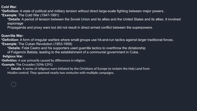 WARS AND ITS TYPES AND WHY HAPPEN AND ITS DEATAILED INFORMATION | PPTX