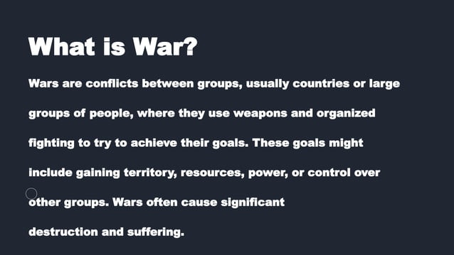 WARS AND ITS TYPES AND WHY HAPPEN AND ITS DEATAILED INFORMATION | PPTX