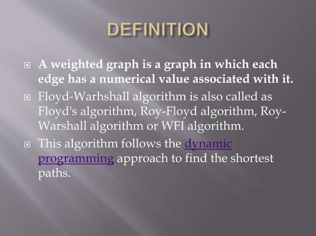 Warshalls And Floyds Algorithms Ppt