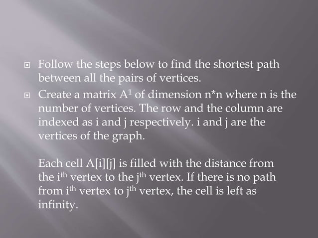 Warshalls and floyds algorithms | PPTX | Technology & Computing