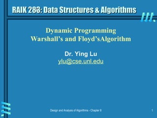 Warshalls Floyds Algorithm in Data Structure.ppt