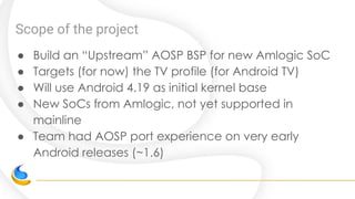 ELC-NA 2020: War story - Using mainline linux for an Android TV bsp | PPT