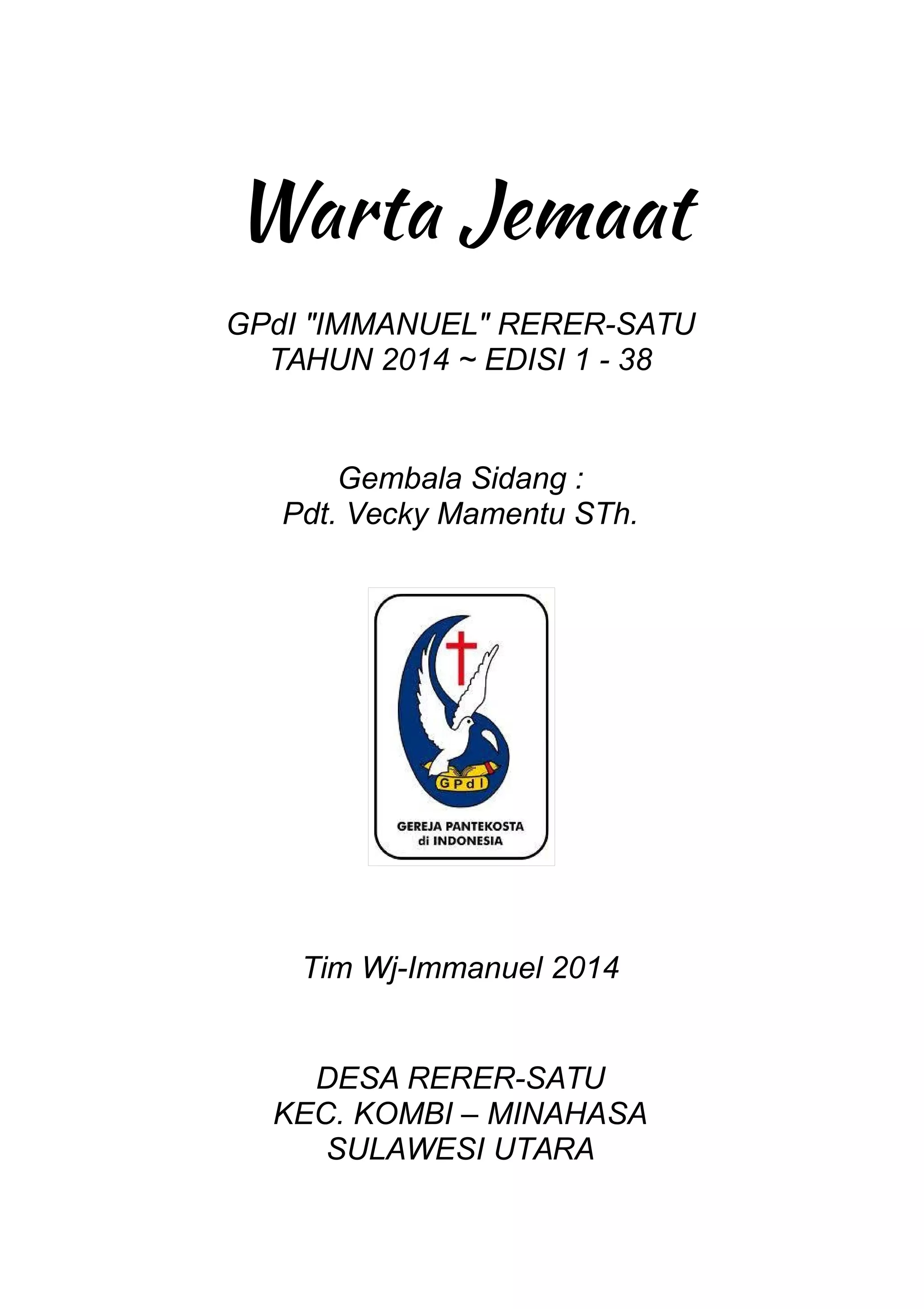 Buku Warta Jemaat Immanuel - Thn. 2014 | PDF