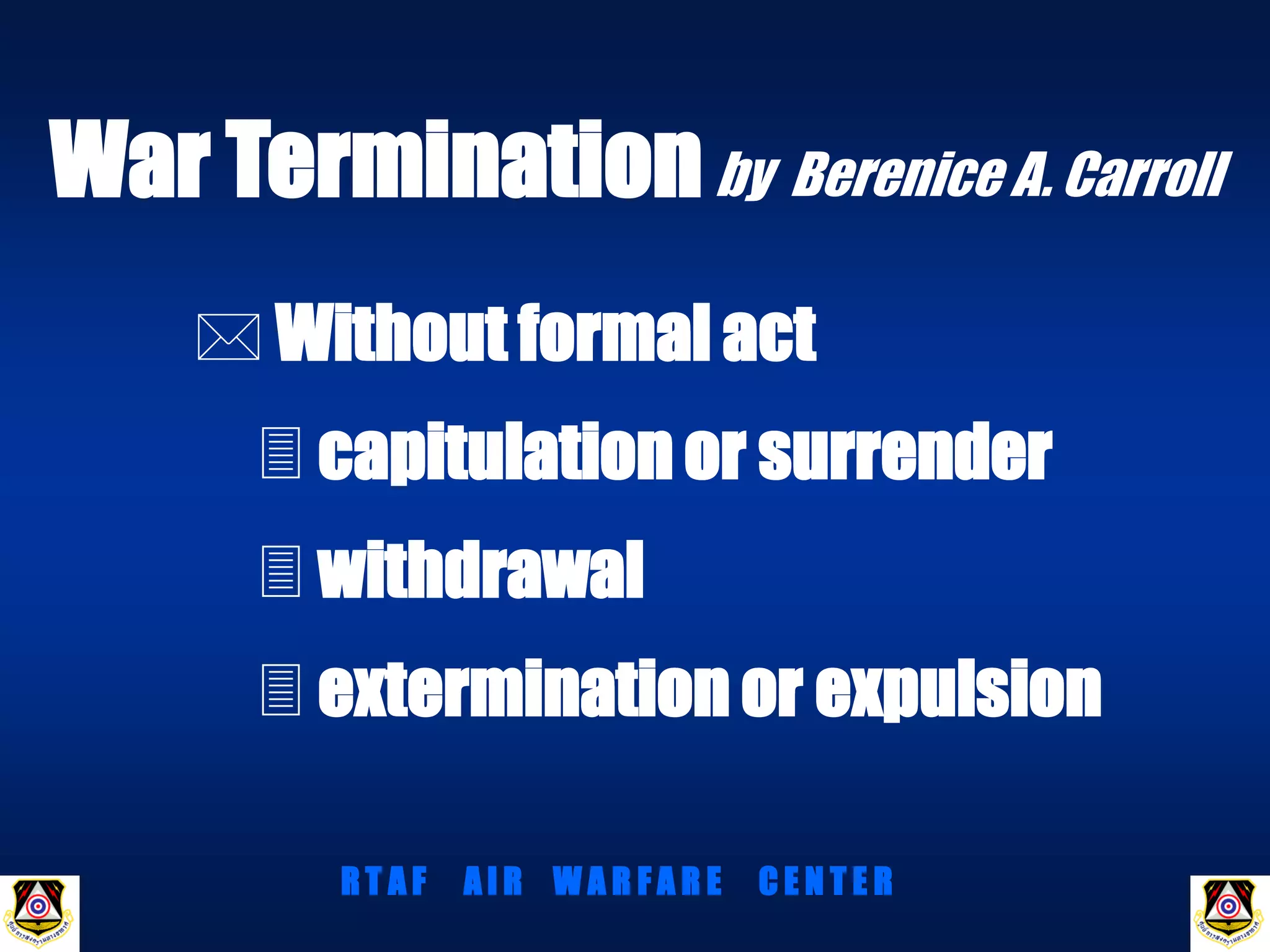 บรรยาย War termination | PDF
