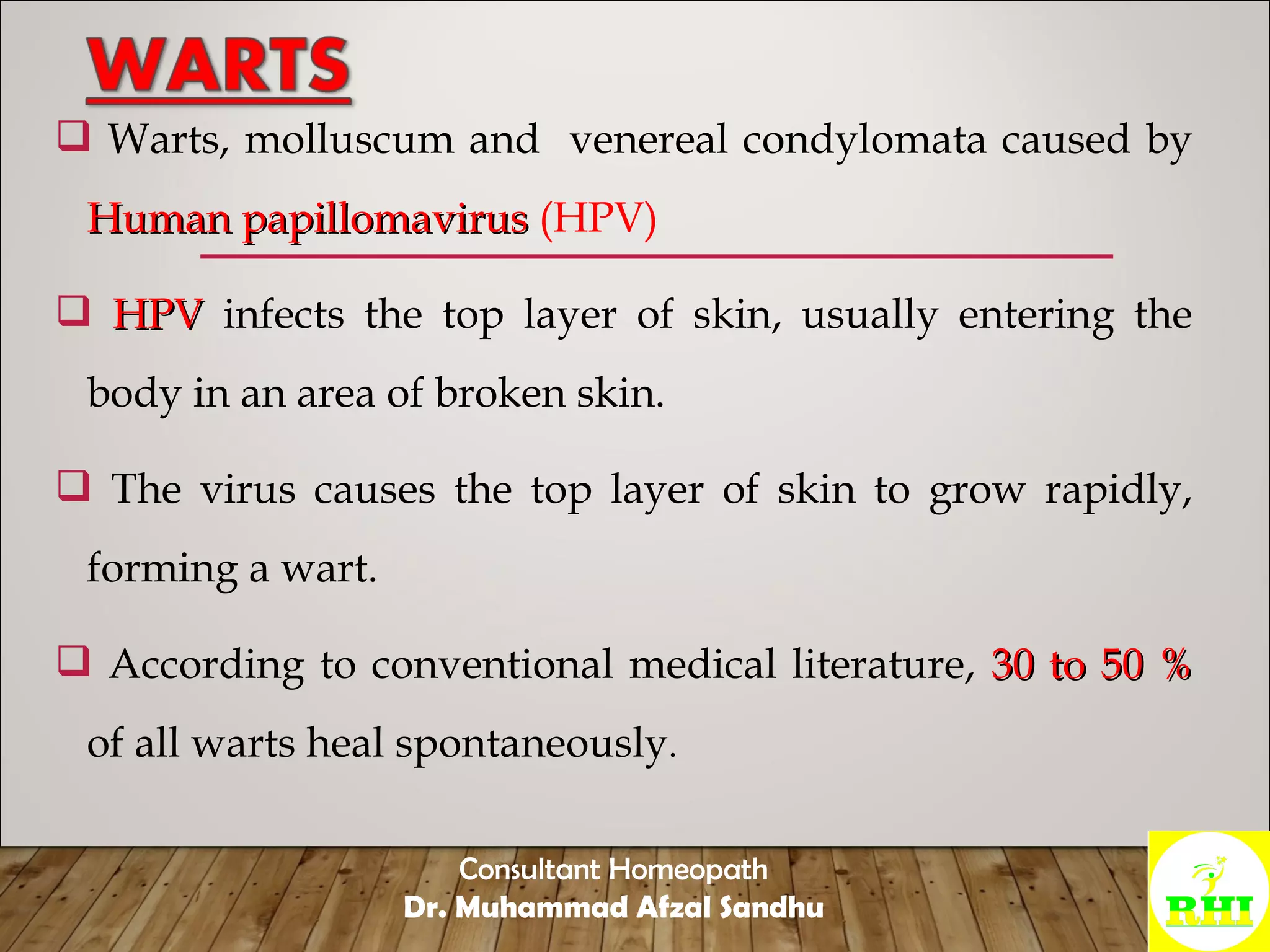 Homeopathic Treatment of WARTS and MOLLUSCUM | PPT